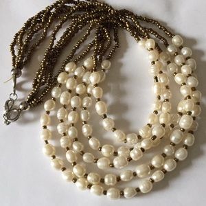 5 strand necklace | Jewelry | Vintage Pearl Beads 5 Layer Necklace ...